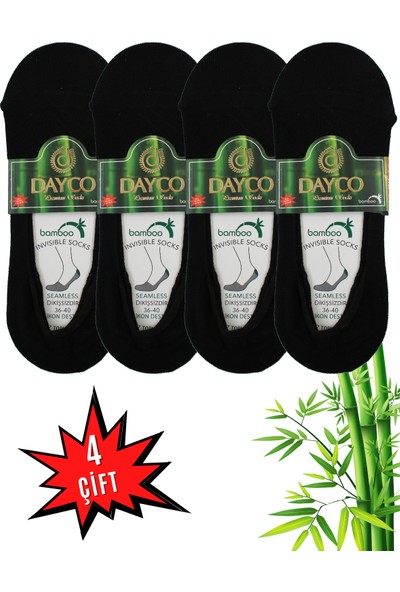 Dayco Bayan Bambu Premium Babet Çorap 4'lü Set Siyah Dayco Bayan Bambu Premium Babet Çorap 4'lü Set Siyah