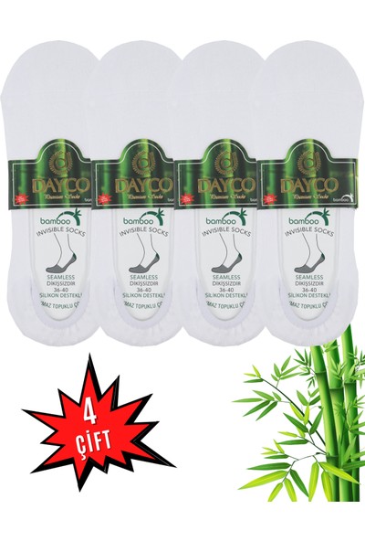 Dayco Bayan Bambu Premium Babet Çorap 4'lü Set Beyaz Dayco Bayan Bambu Premium Babet Çorap 4'lü Set Beyaz