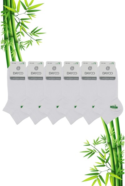 Dayco Bambu Erkek Premium Patik Beyaz Çorap 6'lı Set Dayco Bambu Erkek Premium Patik Beyaz Çorap 6'lı Set