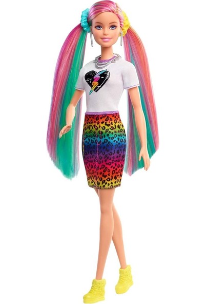 Barbie Barbie, Leopar Desenli Saçlar Bebeği GRN81 Barbie Barbie, Leopar Desenli Saçlar Bebeği GRN81