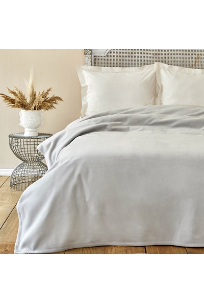 Karaca Home Puffy Gri Çift Kişilik Polar Battaniye