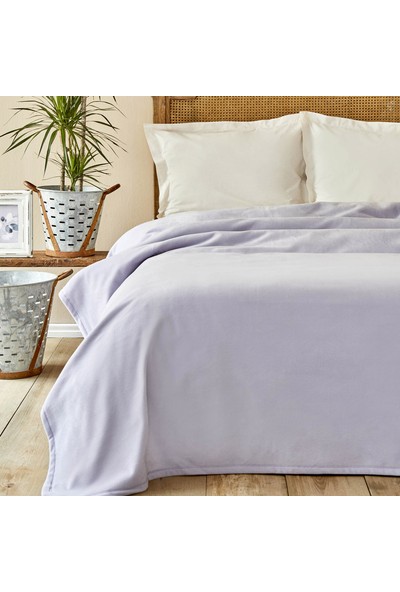 Karaca Home Puffy Lila Çift Kişilik Polar Battaniye