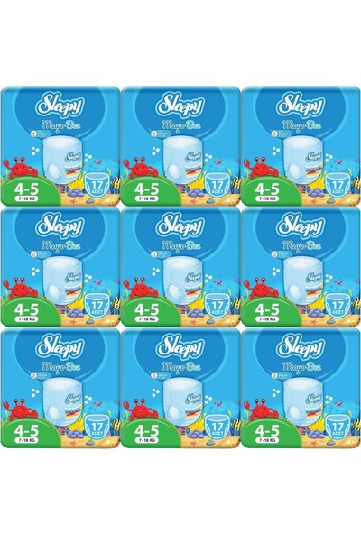 Sleepy Mayo Bebek Bezi Beden:4-5 (7-18 kg) Junior 153'lü Sleepy Mayo Bebek Bezi Beden:4-5 (7-18 kg) Junior 153'lü