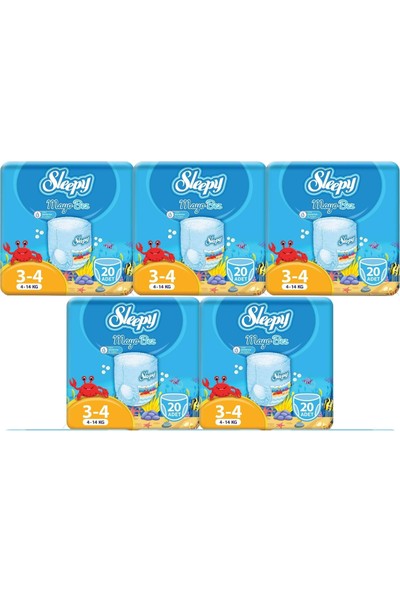 Sleepy Mayo Bebek Bezi Beden:3-4 (4-14 kg) Maxi 100'lü