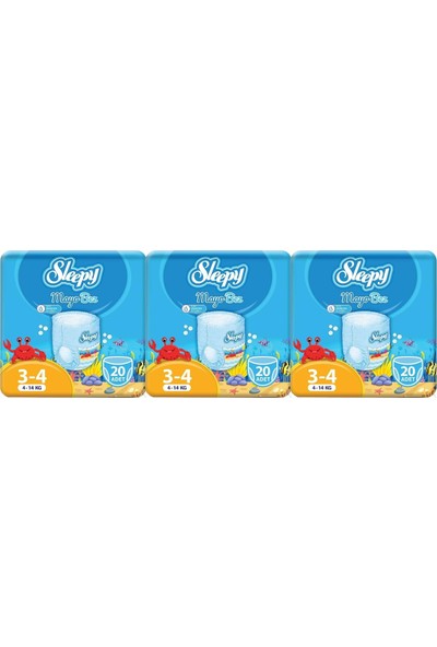 Sleepy Mayo Bebek Bezi Beden:3-4 (4-14 kg) Maxi 60'lı