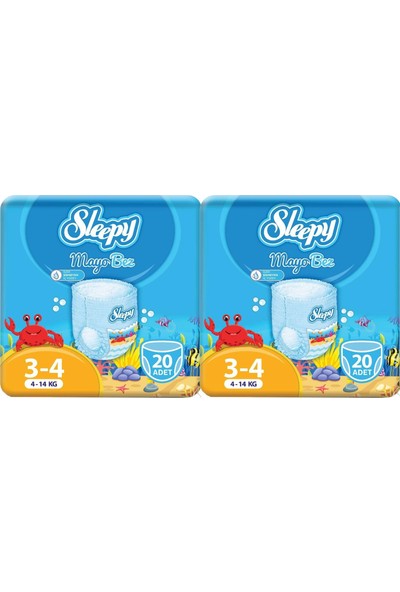 Sleepy Mayo Bebek Bezi Beden:3-4 (4-14 kg) Maxi 40 Adet