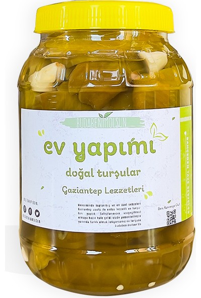 Budabenimolsun Gaziantep Acı Biber Turşusu Ev Yapımı 1,8 lt