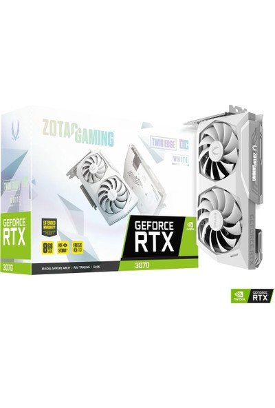 Zotac 8GB Gaming GF RTX 3070 Twin Edge (OC) Beyaz ZT-A30700J-10PLHR Zotac 8GB Gaming GF RTX 3070 Twin Edge (OC) Beyaz ZT-A30700J-10PLHR