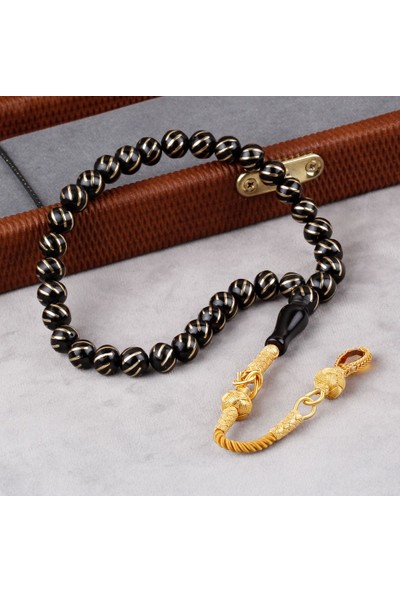 Tesbihcibaba Burgu Işlemeli Oltu Taşı Tesbih TB5287