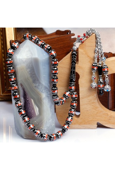 Tesbihcibaba Kapsül Kesim Özel Işçilikli Erzurum Oltu Taşı Tesbih TB9055