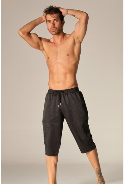 C&city K-121 Erkek Uzun Deniz Şort Siyah