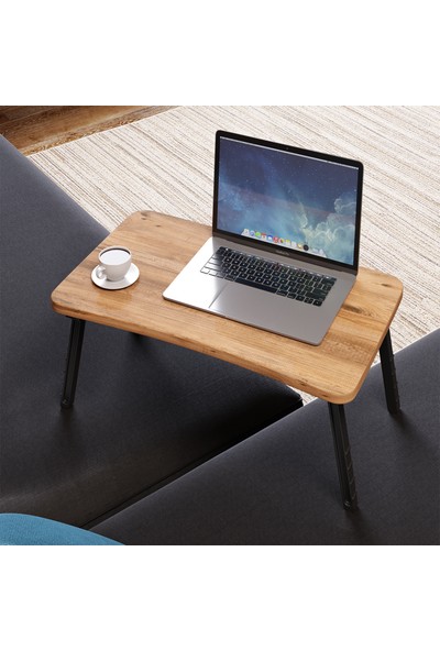 Renkli Laptop Sehpası Katlanabilir Yatak Koltuk Üstü Kahvaltı Bilgisayar Sehpası Çam