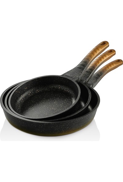 Enza Gold/black Enza Döküm 3 Lü Tava Seti (3031)