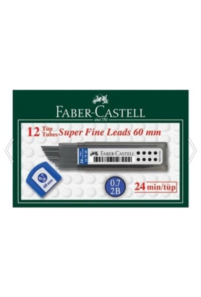 Faber-Castell Super Fıne Mın 0.7 mm 2b 60 mm 24 Mın/tüp Uç 12 Adet 1 Paket 12 Adet Faber-Castell Super Fıne Mın 0.7 mm 2b 60 mm 24 Mın/tüp Uç 12 Adet 1 Paket 12 Adet
