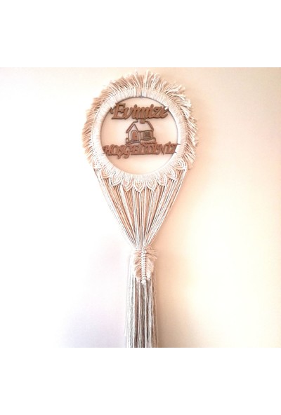 Stia Evimize Hoşgeldiniz Makrome Kapı Duvar Süsü -8 Stia Evimize Hoşgeldiniz Makrome Kapı Duvar Süsü -8