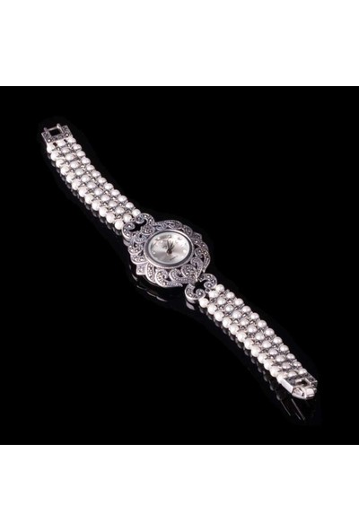 Candie Silver Incili, Markazit Taşlı 925 Ayar Gümüş Kadın Saat Candie Silver Incili, Markazit Taşlı 925 Ayar Gümüş Kadın Saat