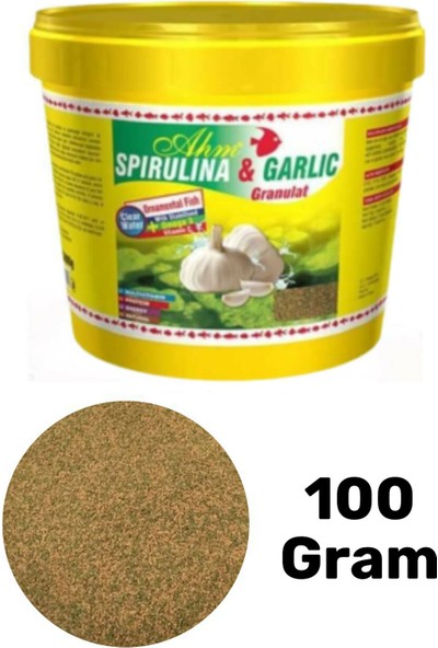 AHM Spirulina Garlic Sarımsaklı 100 gr Balık Yemi AHM Spirulina Garlic Sarımsaklı 100 gr Balık Yemi