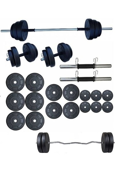Ser Spor 85 kg Z Barlı Halter Seti Dambıl Seti + El Yayı Ser Spor 85 kg Z Barlı Halter Seti Dambıl Seti + El Yayı
