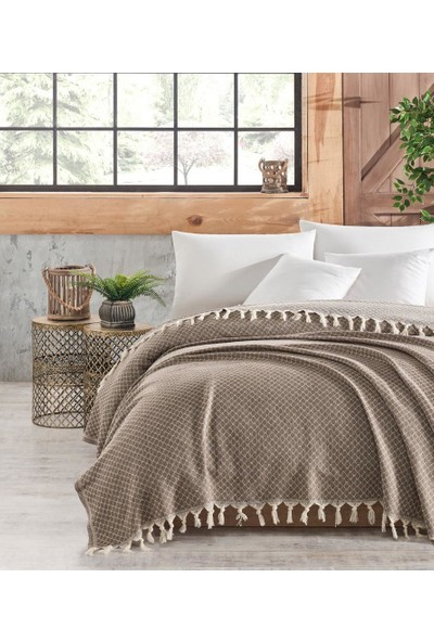 Şilay Home Şilay Çift Kişilik Pike Baklava Kahve Renk