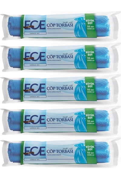 Ece Çöp Torbası Büyük Boy 5 Paket 50'li