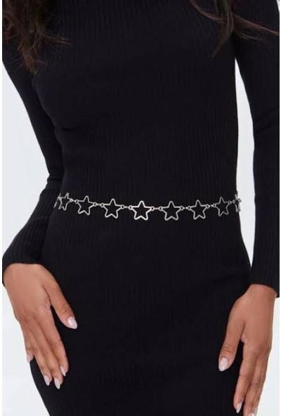 BellaVino Kadın Gümüş Yıldızlı Zincir Kemer 50K0TM BellaVino Kadın Gümüş Yıldızlı Zincir Kemer 50K0TM