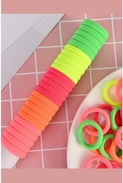 H&E Design Kadın 50'li Canlı Renkli Lastik Toka Seti H&E Design Kadın 50'li Canlı Renkli Lastik Toka Seti