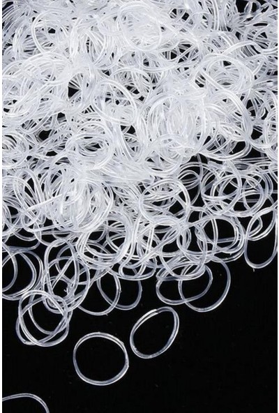 H&E Design 1000 Adet Şeffaf Saç Örgü Lastiği