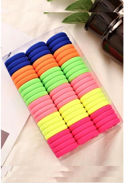 H&E Design 100'LÜ Renkli Neon Lastik Toka Seti