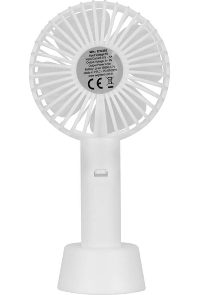 Everest EFN-502 Taşınabilir Şarjlı Beyaz 800MAH USB Fan Everest EFN-502 Taşınabilir Şarjlı Beyaz 800MAH USB Fan