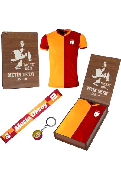 Galatasaray Orijinal Metin Oktay Tshirt Retro Set Özel Ahşap Kutulu