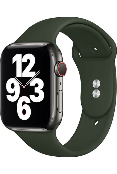 Bilişim Aksesuar 42 mm - 44 mm M/l Apple Watch 3 4 5 6 Se Uyumlu Silikon Kordon Kayış Koyu Yeşil Bilişim Aksesuar 42 mm - 44 mm M/l Apple Watch 3 4 5 6 Se Uyumlu Silikon Kordon Kayış Koyu Yeşil