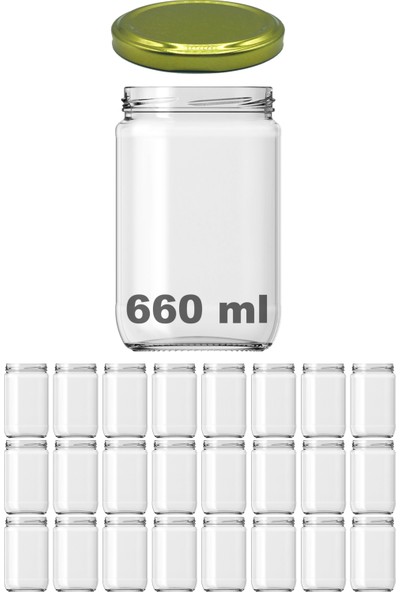 Afracam 660 ml Metal Gold Kapaklı Şeffaf Cam Kavanoz Konserve 24 Adet Afracam 660 ml Metal Gold Kapaklı Şeffaf Cam Kavanoz Konserve 24 Adet