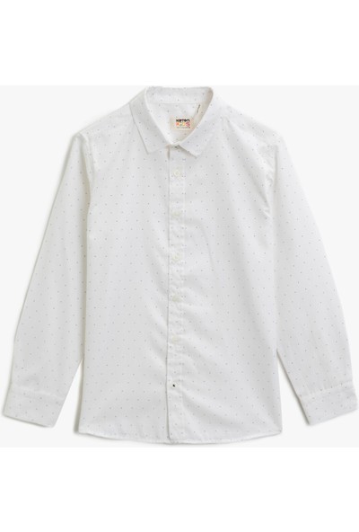 Koton Pamuklu Puantiyeli Klasik Yaka Uzun Kollu Gömlek Koton Pamuklu Puantiyeli Klasik Yaka Uzun Kollu Gömlek