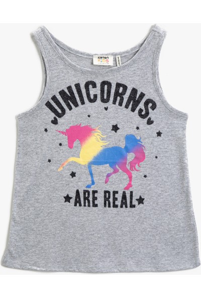 Koton Sloganlı Atlet Unicorn Baskılı