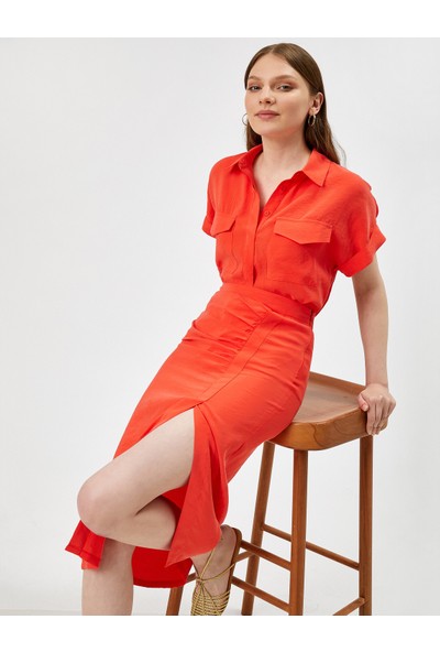 Koton Kadın Yirtmaçli Etek Midi Boy