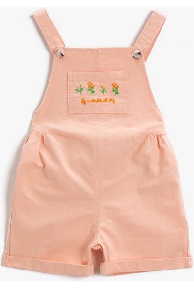 Koton Kız Bebek İşlemeli Tulum