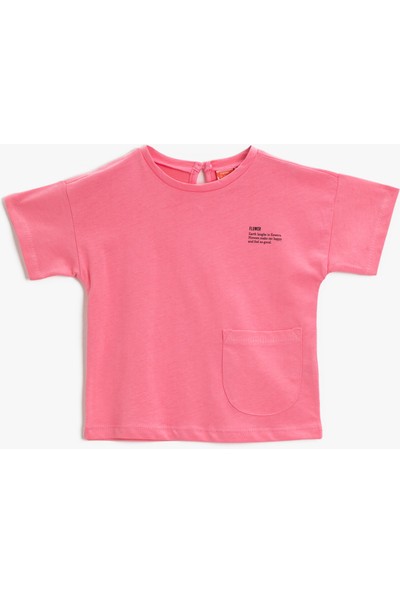 Koton Kız Bebek Sloganlı Tişört Pamuklu