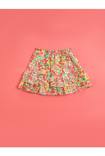 Koton Kız Bebek Çiçekli Etek Katlı Pamuklu