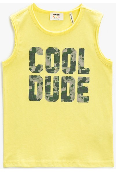 Koton Kids Yazılı Atlet Bisiklet Yaka Pamuklu Koton Kids Yazılı Atlet Bisiklet Yaka Pamuklu