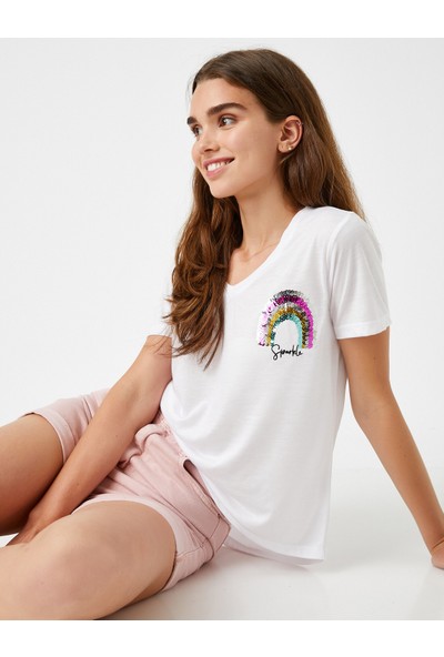 Koton Pullu Tişört Kısa Kollu