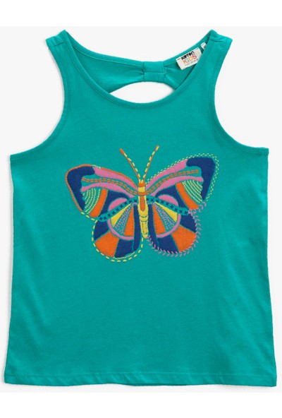 Koton Pencere Detaylı Atlet Pamuklu İşlemeli