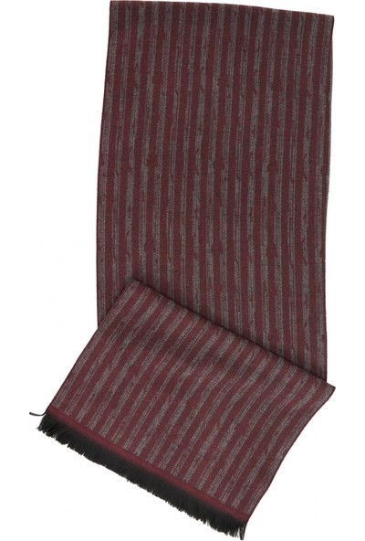 ALTINYILDIZ CLASSICS Bordo-Gri Desenli Örme Atkı
