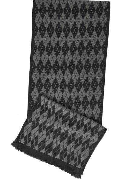 ALTINYILDIZ CLASSICS Gri-Siyah Desenli Örme Atkı