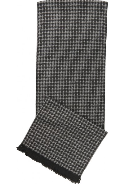 ALTINYILDIZ CLASSICS Erkek Siyah-Gri Gri-Siyah Desenli Örme Atkı