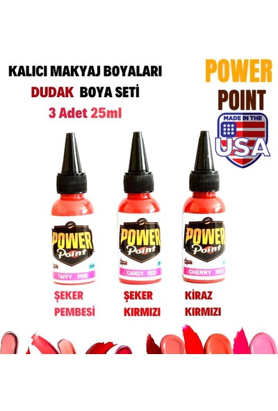 Skygo Dudak Kalıcı Makyaj Boyası Power Poınt 3 Renk 25 ml