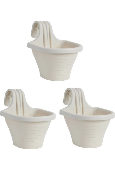 Minia Bahçe Tom1 Askılı Balkon Saksı 20 cm 3 Litre 3'lü Minia Bahçe Tom1 Askılı Balkon Saksı 20 cm 3 Litre 3'lü
