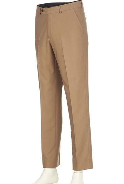 İmza Bej Düz Desen Gabardin Comfort Fit Pantolon İmza Bej Düz Desen Gabardin Comfort Fit Pantolon