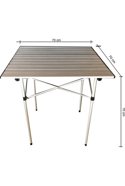 Exent Katlanabilir Alüminyum Kamp Masası 70X70X70