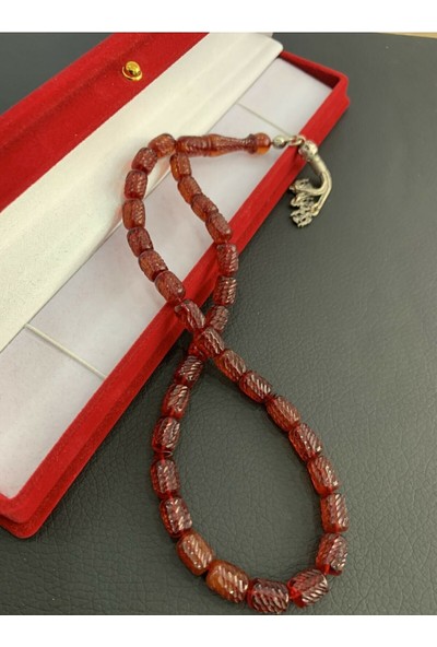 Matiat Ticaret Ateş Sıkma Kehribar Gümüş Püsküllü Tesbih