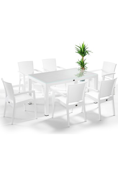Novussi Liverno V2 6 Kişilik 90 x 150 cm Camlı Rattan Bahçe Balkon Masa Takımı Yeni Üretim Bahçe Mobilyası Novussi Liverno V2 6 Kişilik 90 x 150 cm Camlı Rattan Bahçe Balkon Masa Takımı Yeni Üretim Bahçe Mobilyası